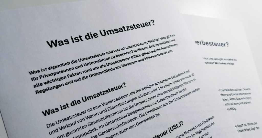 Was ist die Umsatzsteuer?